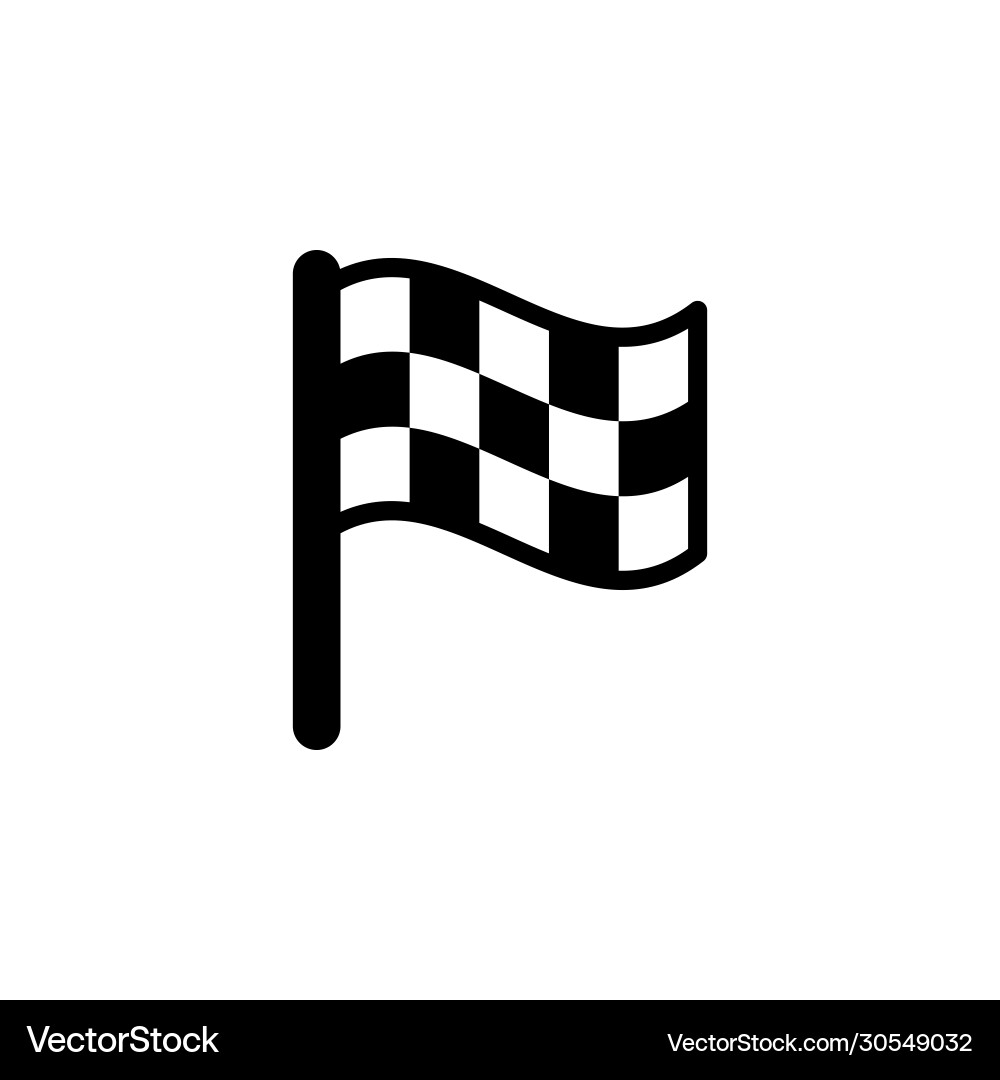 Checkered flag glyph icon and pennant symbol Vector Image