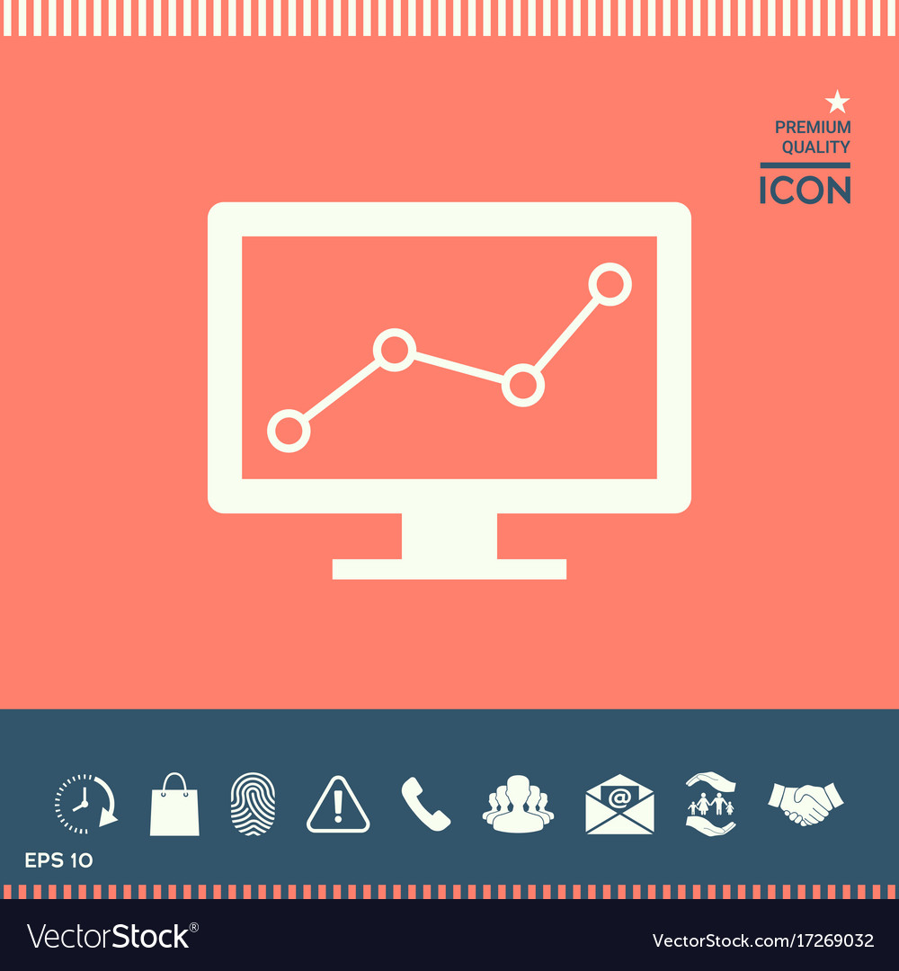 Computer monitors with graph Royalty Free Vector Image