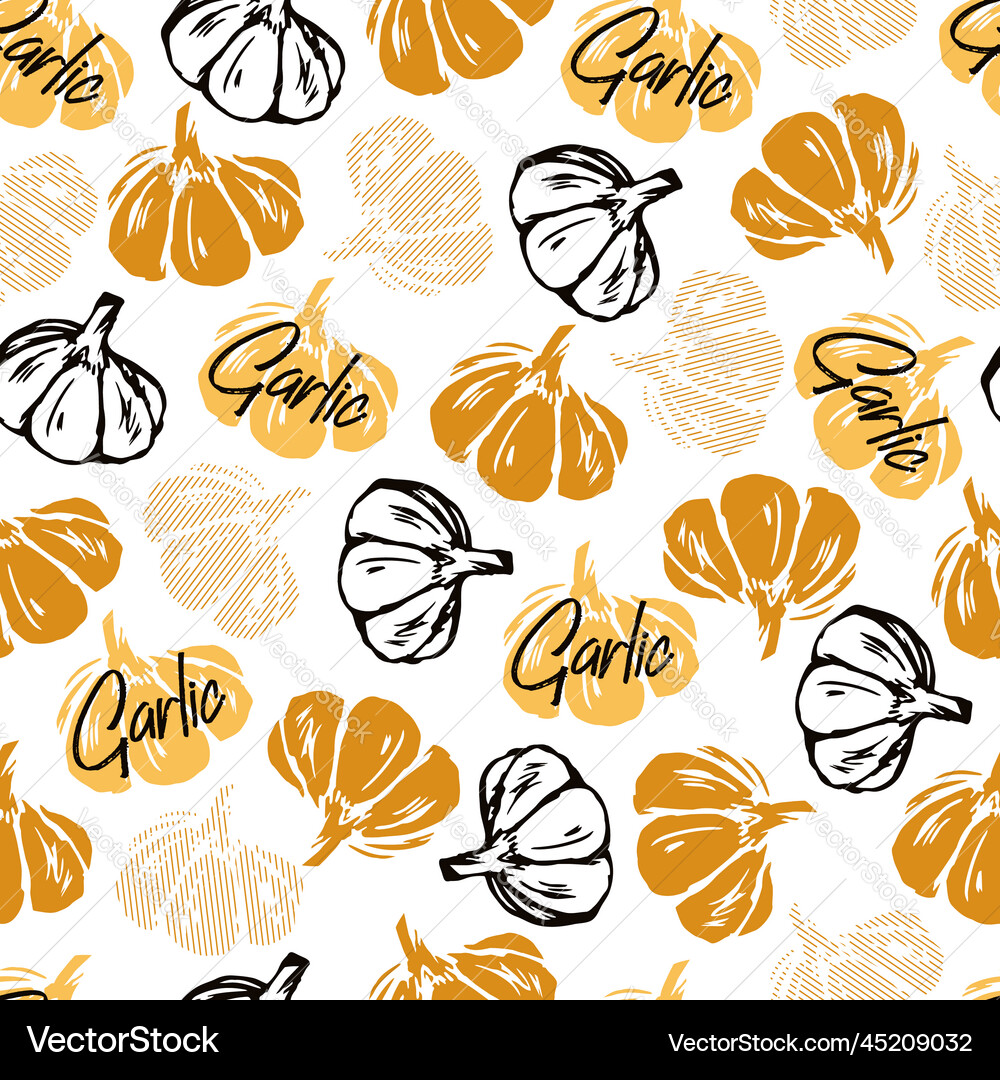 Garlic taste party abstract graphic seamless Vector Image