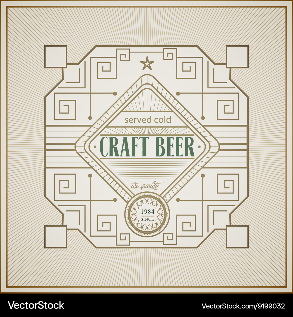 Good craft beer brewery vintage label Royalty Free Vector