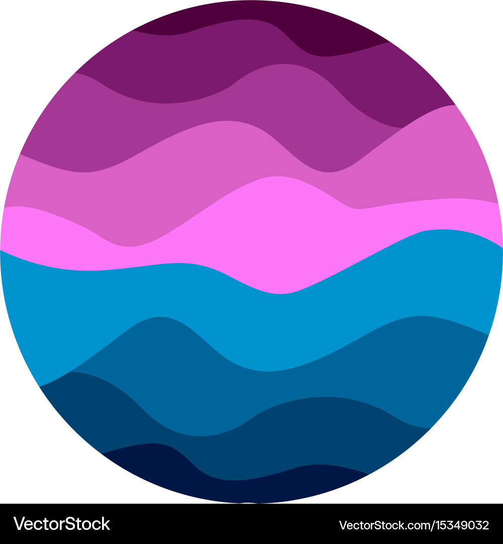 Isolated abstract round shape blue and pink color Vector Image