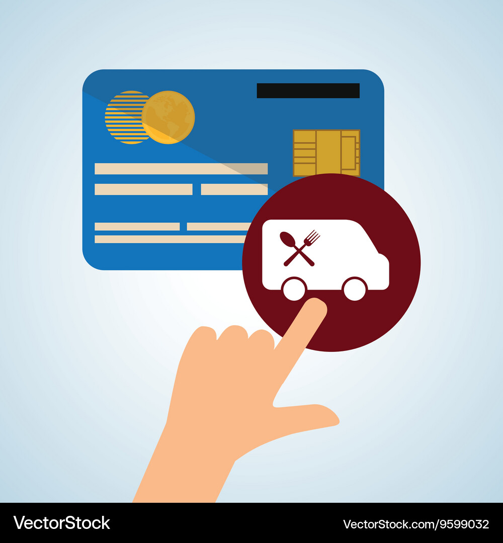 Menu design credit card icon restaurant concept Vector Image