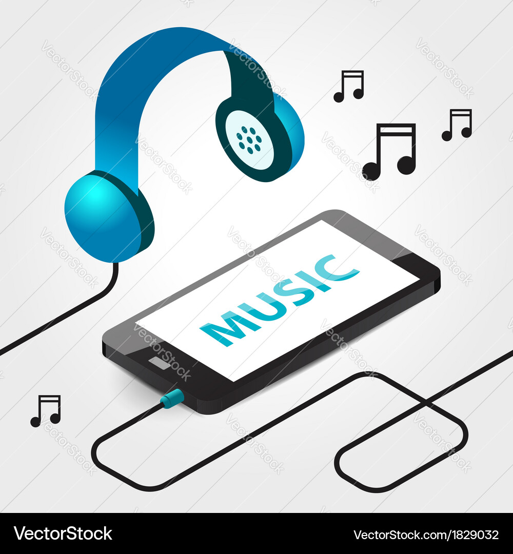 Music player headphones seamless Royalty Free Vector Image