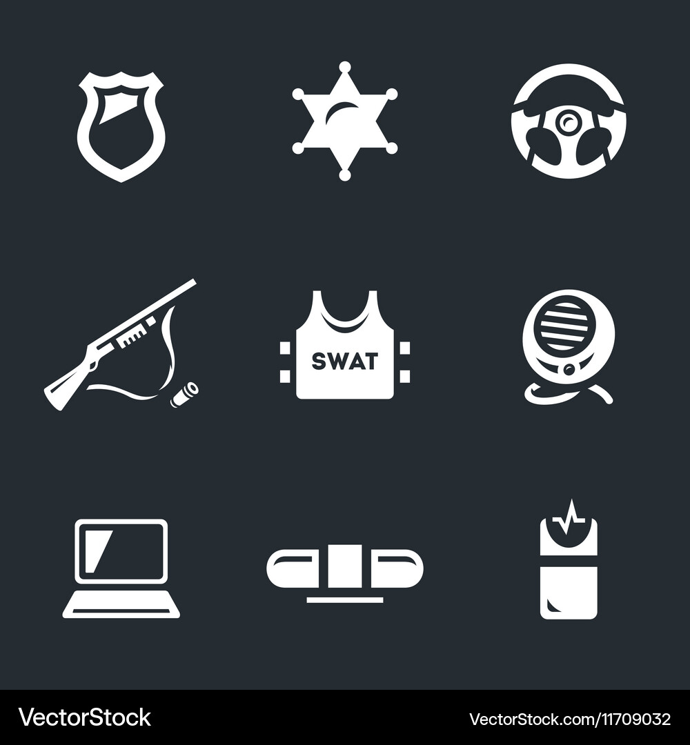 Set of Police Royalty Free Vector Image - VectorStock