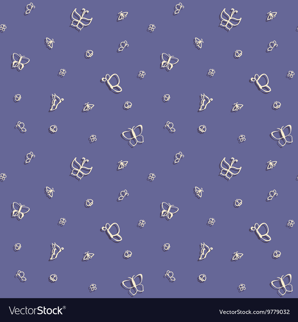 Simple butterflies seamless pattern Royalty Free Vector