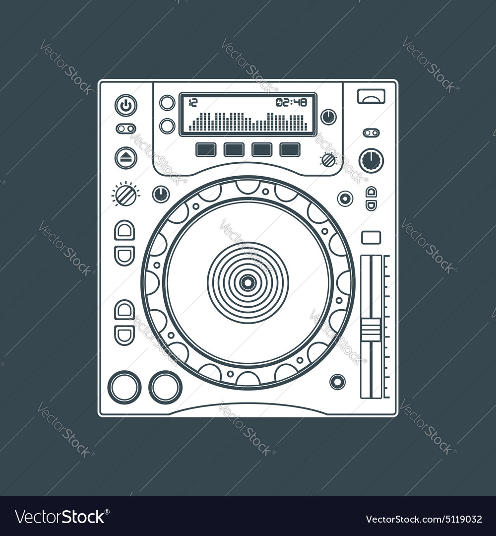 Solid color dj cd player device Royalty Free Vector Image
