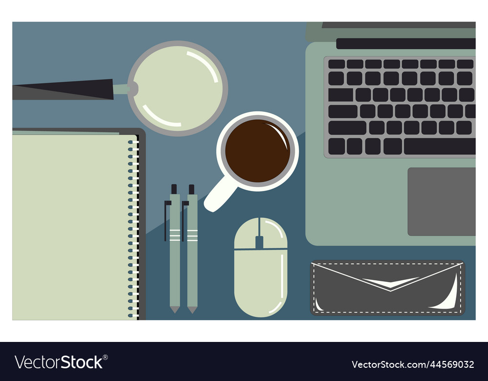 Workspace flat Royalty Free Vector Image - VectorStock