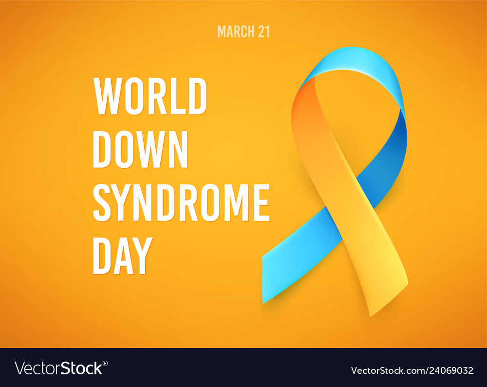 World down syndrome day march 21 realistic blue Vector Image