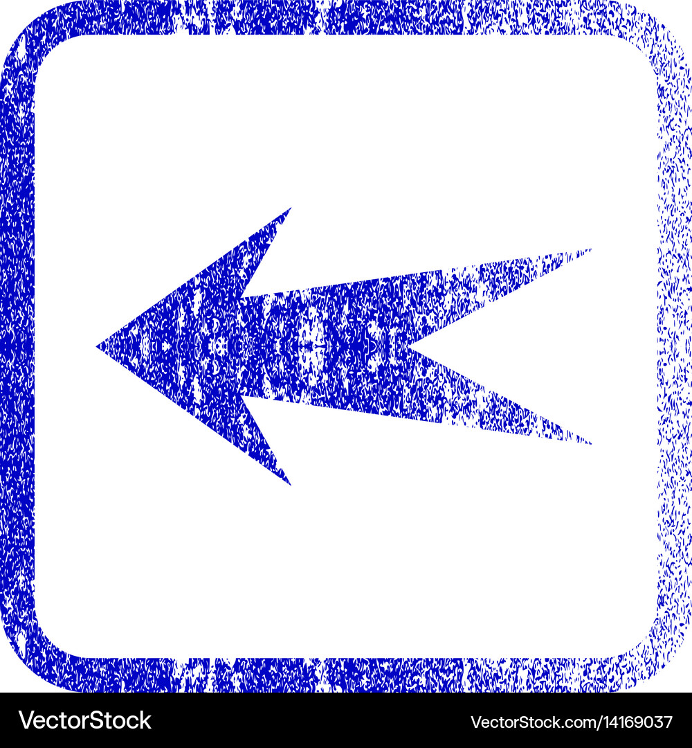 Arrow left framed textured icon Royalty Free Vector Image
