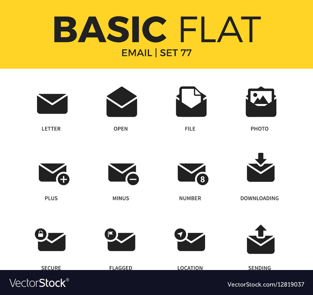 Basic set email icons Royalty Free Vector Image