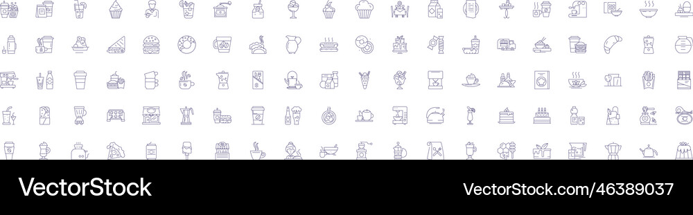 Cafe line icons signs set design collection Vector Image