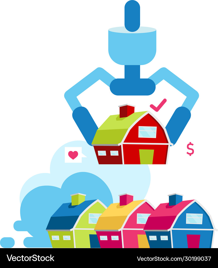 Choosing house for living flat comparing property Vector Image