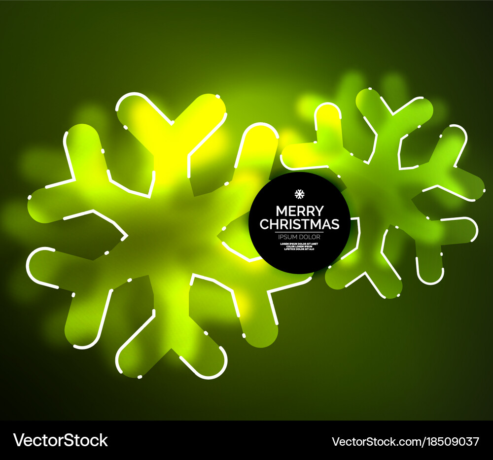 Glowing winter snowflakes on dark christmas Vector Image