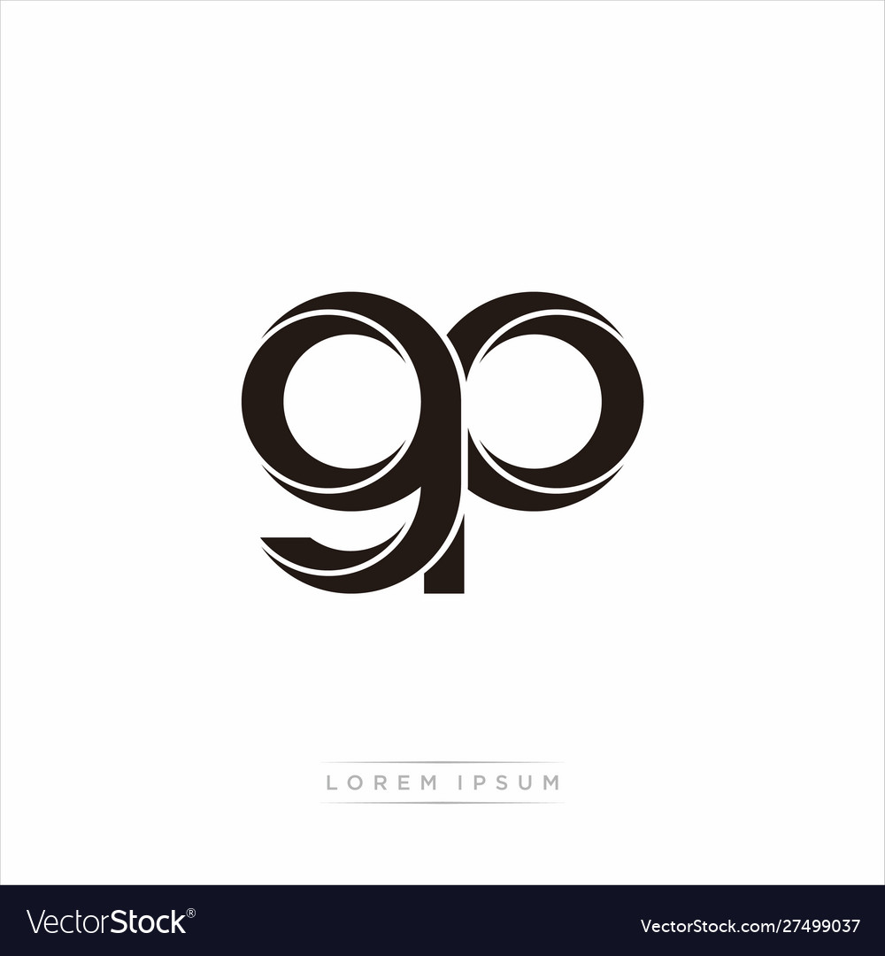 Gp initial letter split lowercase modern monogram Vector Image