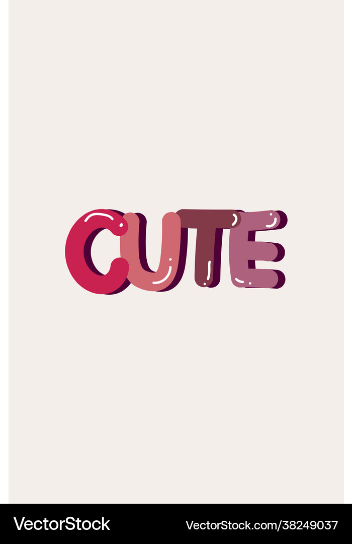 Pink cute word on off white background Royalty Free Vector