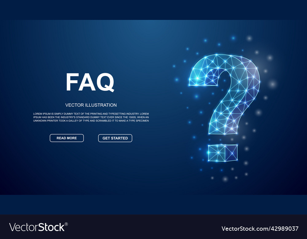 Question mark 3d low poly symbol with connected Vector Image
