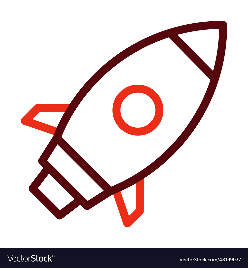 Rocket glyph two color icon for personal and Vector Image