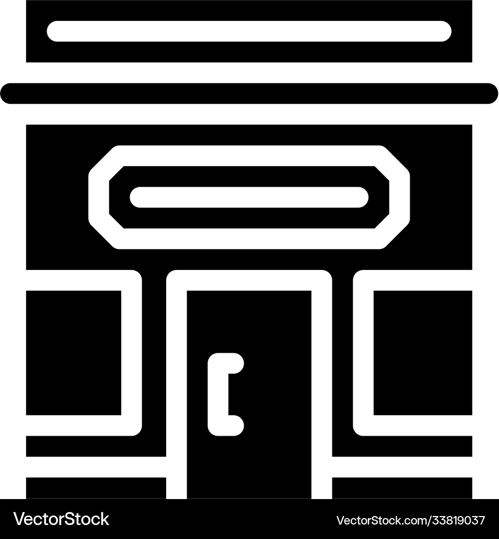 Shop building glyph icon symbol Royalty Free Vector Image