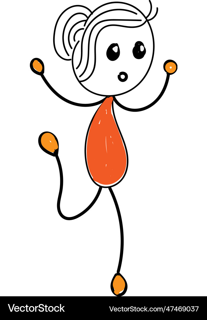 Excited Jumping Stick Figure