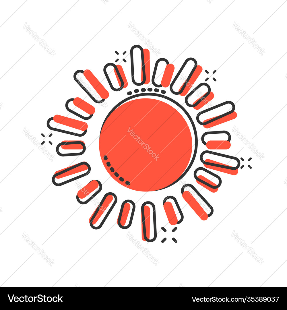 Sun icon in comic style sunlight cartoon sign Vector Image