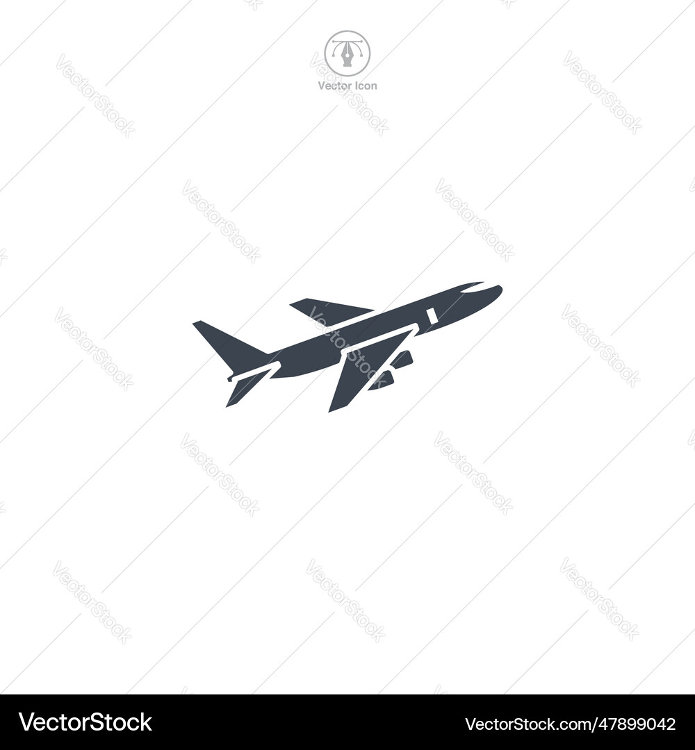 Airplane icon symbol isolated on white background Vector Image