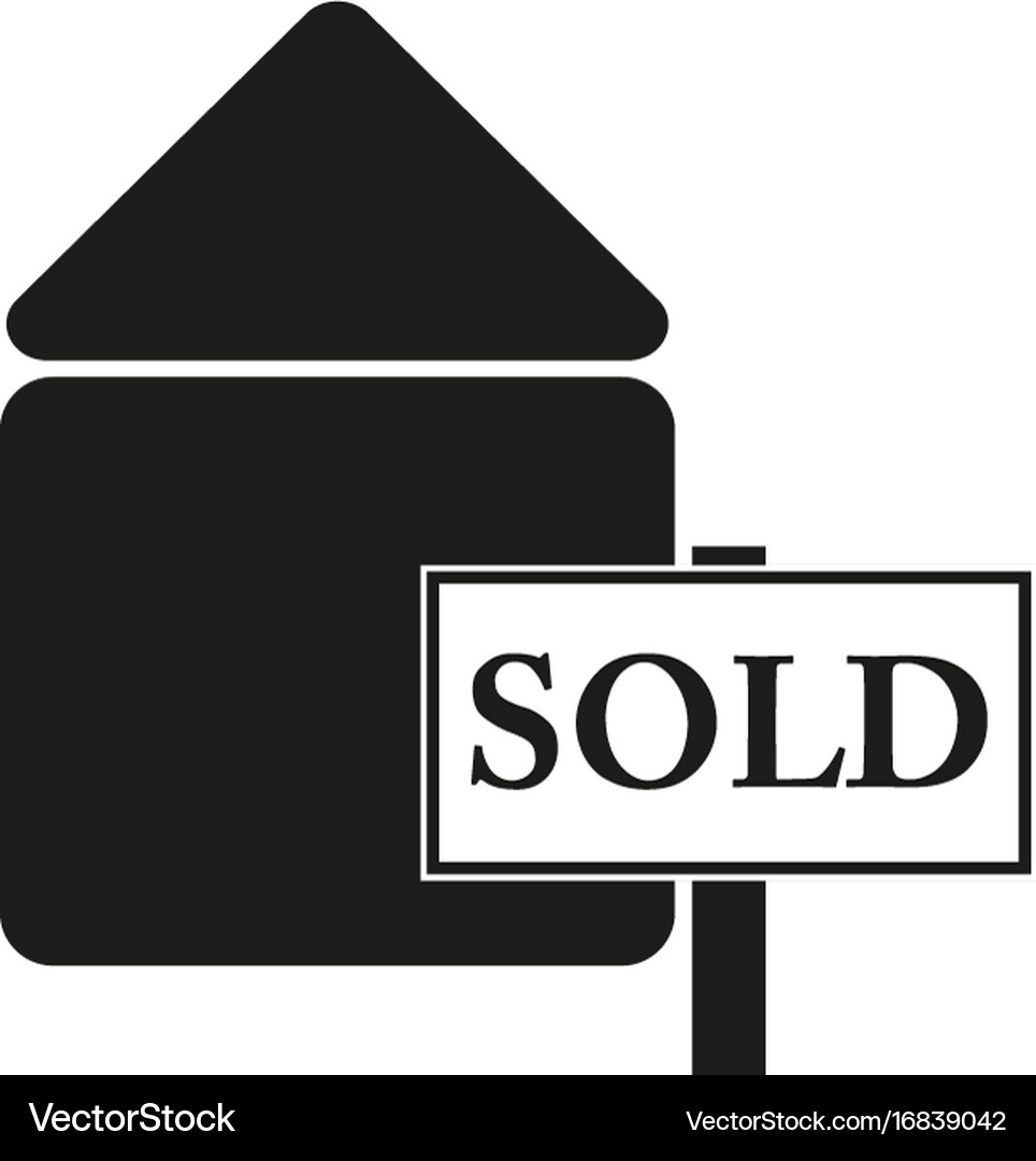 Badge sold sign black icon Royalty Free Vector Image