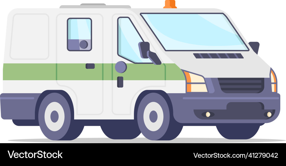 Banking cash in transit van with green stripe Vector Image