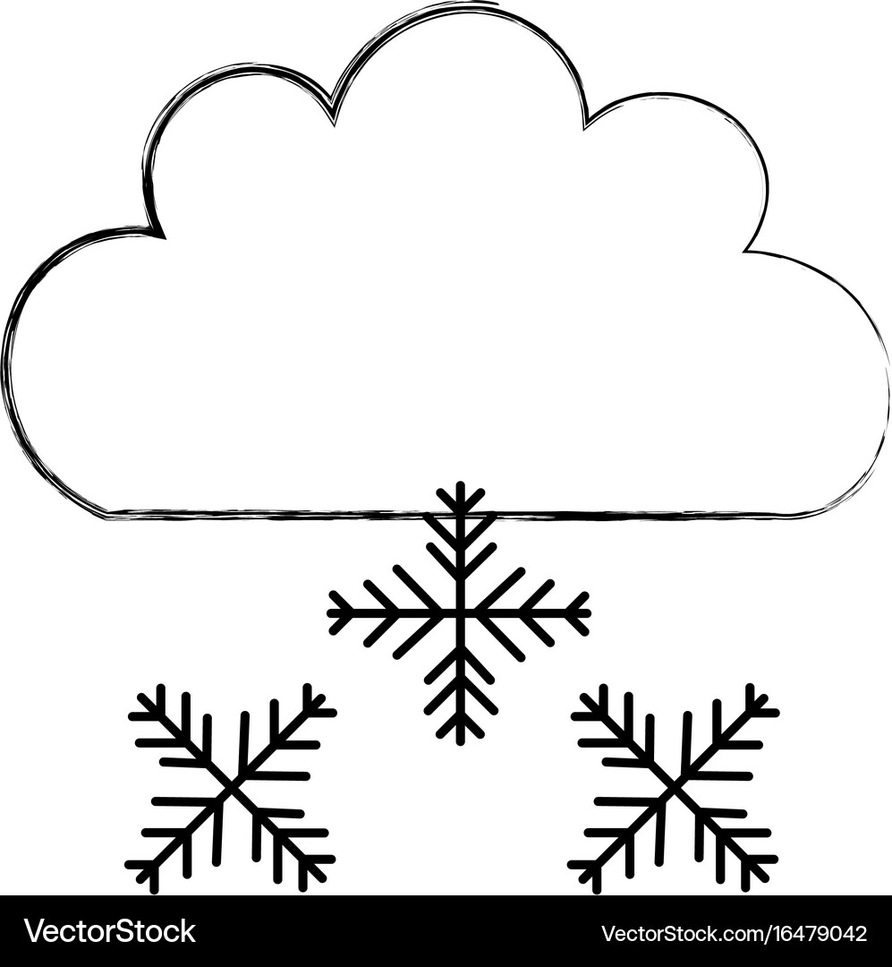 Beautiful fantasy cloud with snowflakes Royalty Free Vector