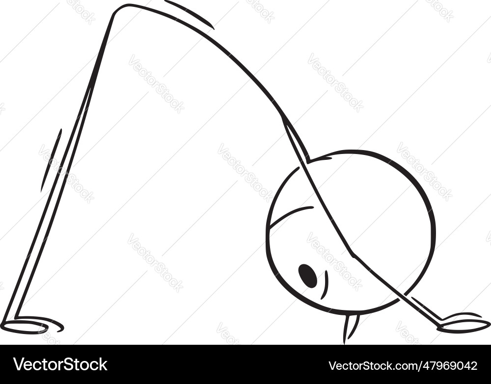 Body stretching pose cartoon stick figure Vector Image