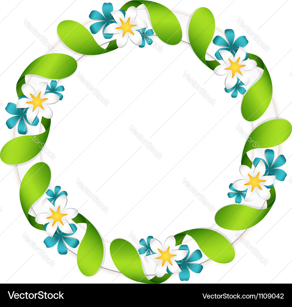 Floral garland isolated on white Royalty Free Vector Image