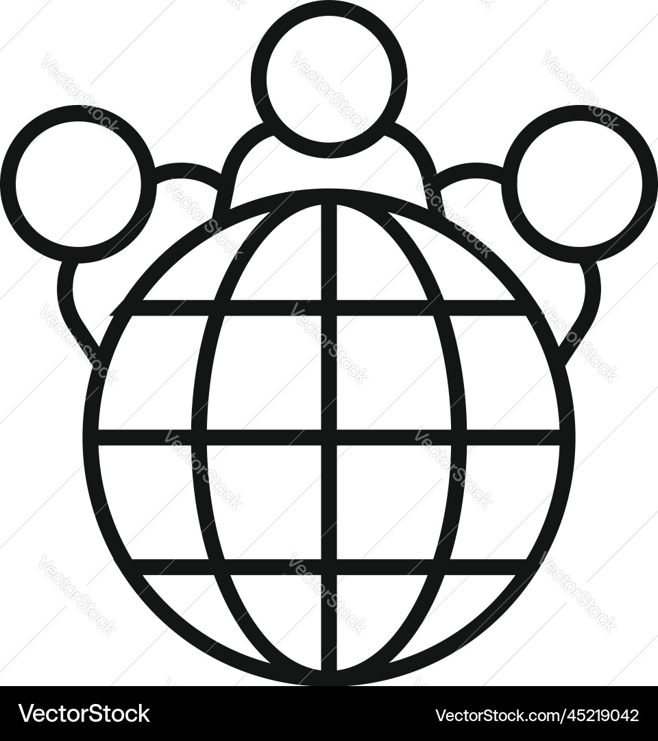 Global democracy icon outline vote choice Vector Image