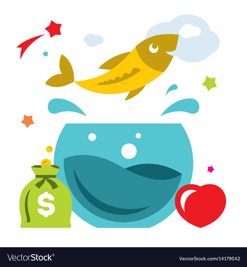 Goldfish flat style colorful cartoon Royalty Free Vector Goldfish flat style colorful cartoon Royalty Free Vector