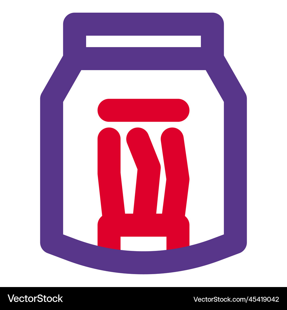 Grissini torinesi crispy snack stored Royalty Free Vector