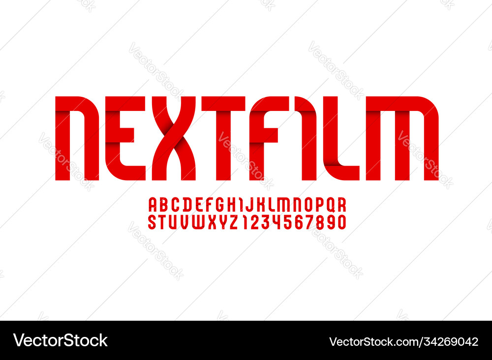 High font condensed tall bold alphabet Royalty Free Vector