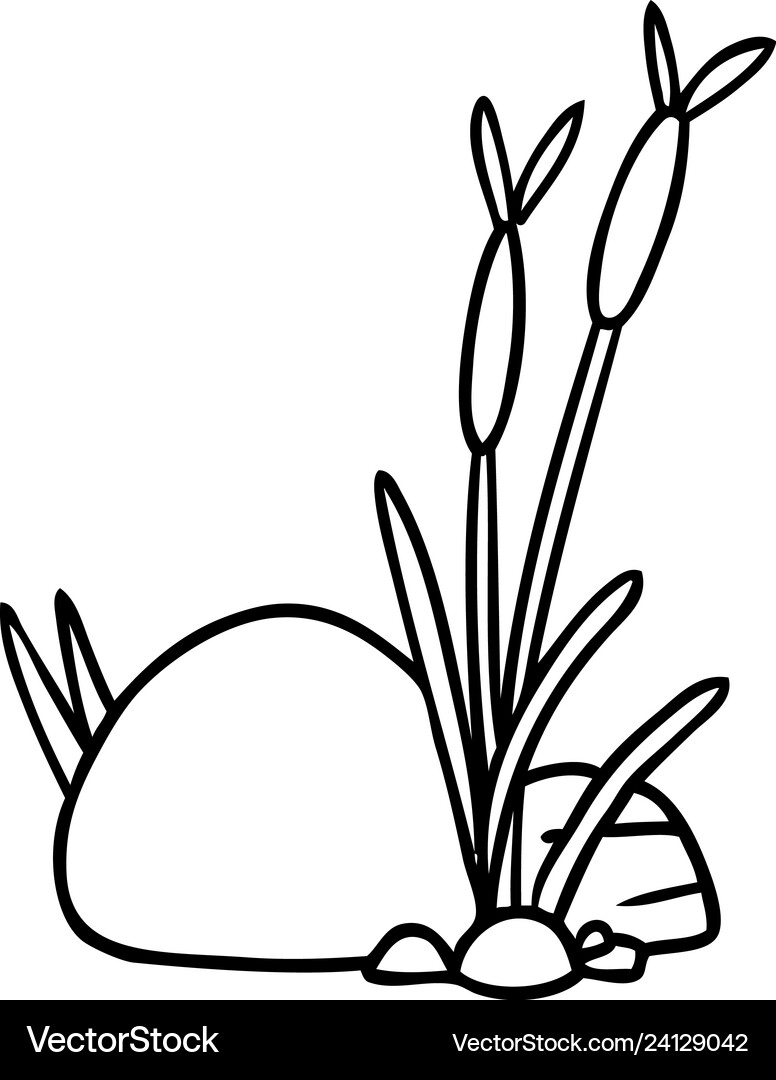 Line drawing doodle of stone and pebbles Vector Image