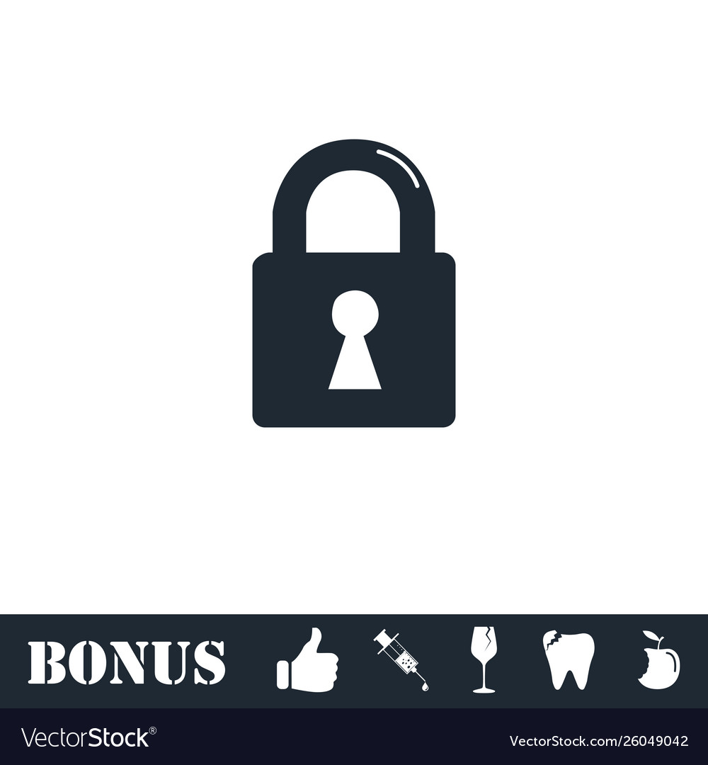 Lock icon flat Royalty Free Vector Image - VectorStock