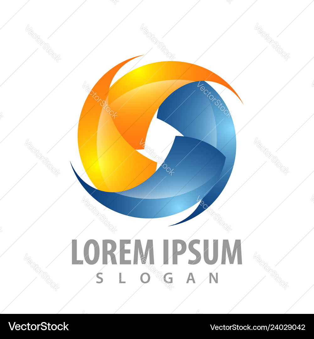 Logo concept design abstract shiny rotate symbol Vector Image
