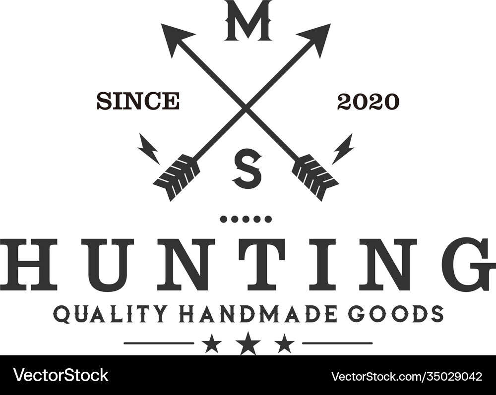 Logo for hunting with arrow elements outdoor logo Vector Image