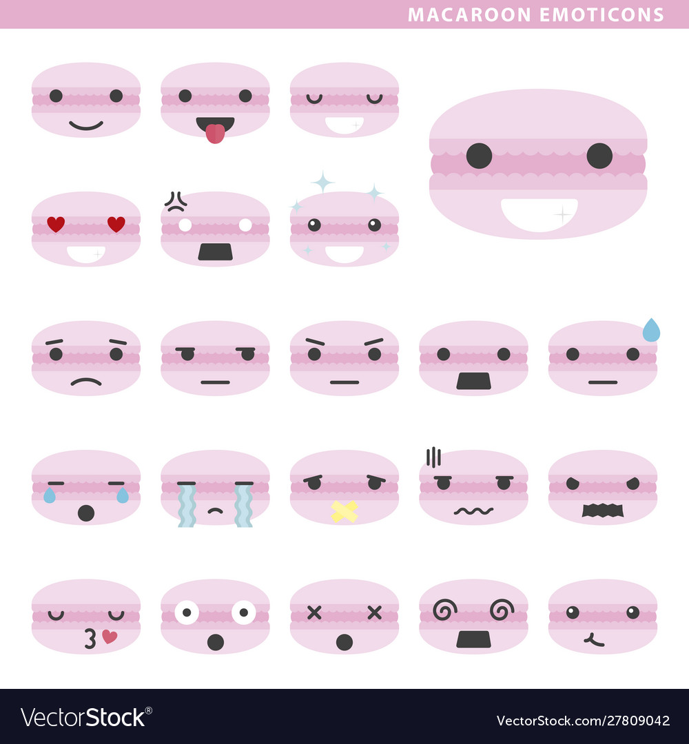 Macaroon emoticons Royalty Free Vector Image - VectorStock