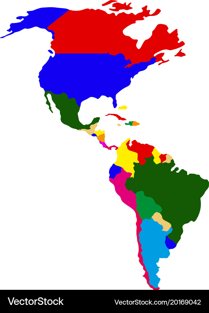 Political map of america Royalty Free Vector Image