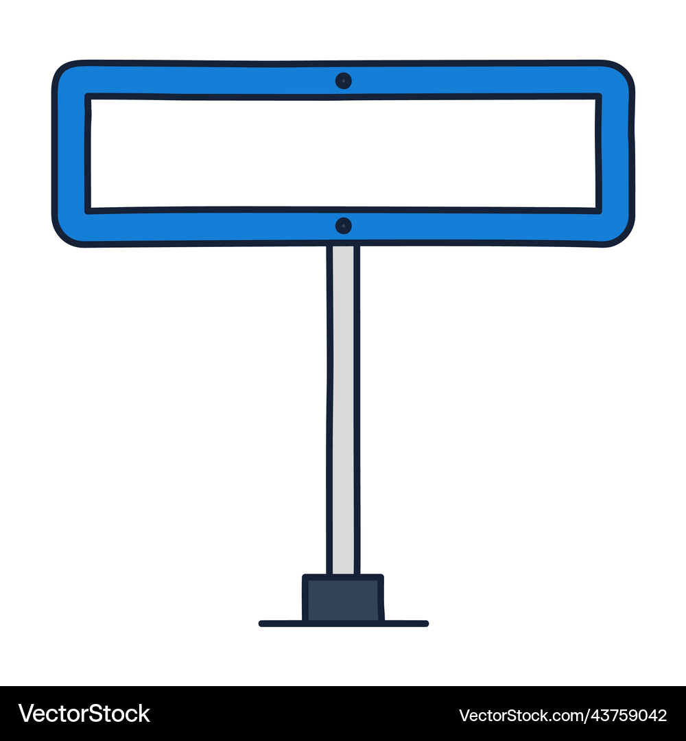 Rectangle road traffic sign icon in outline Vector Image