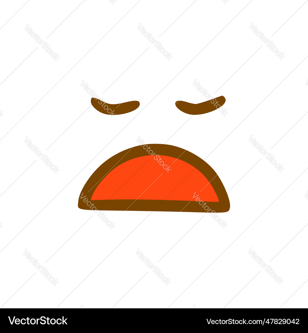 Sad face doodle icon emoticon in hand drawn style Vector Image
