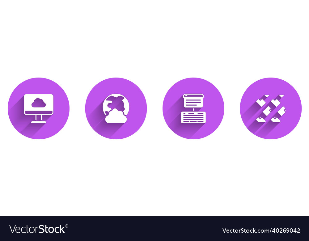 Set cloud technology data transfer social network Vector Image Set cloud technology data transfer social network Vector Image