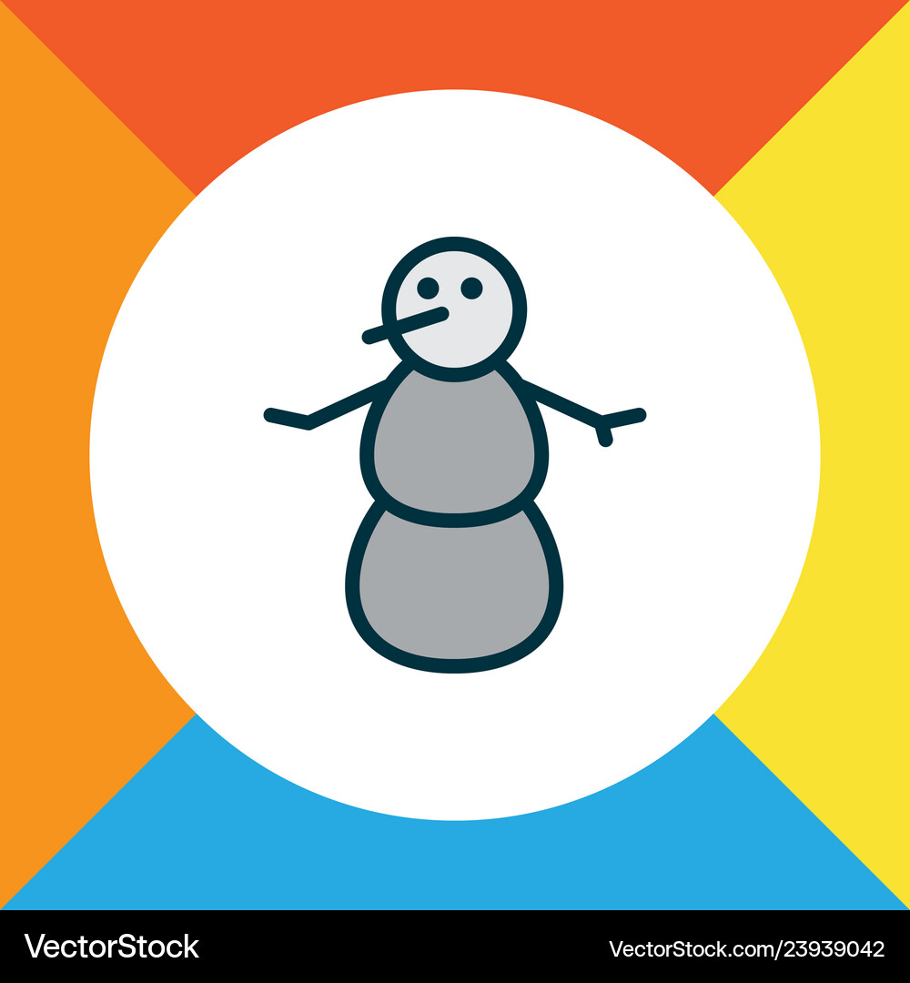 Snowman icon colored line symbol premium quality Vector Image