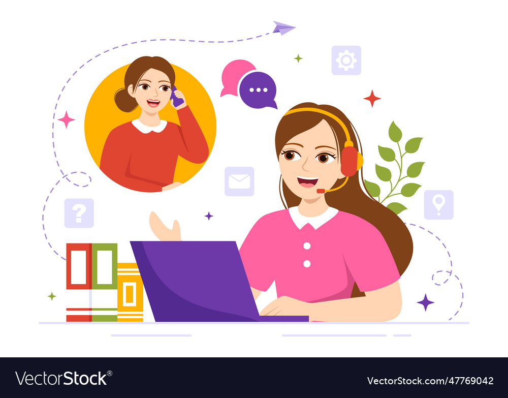 Technical support system with software Royalty Free Vector