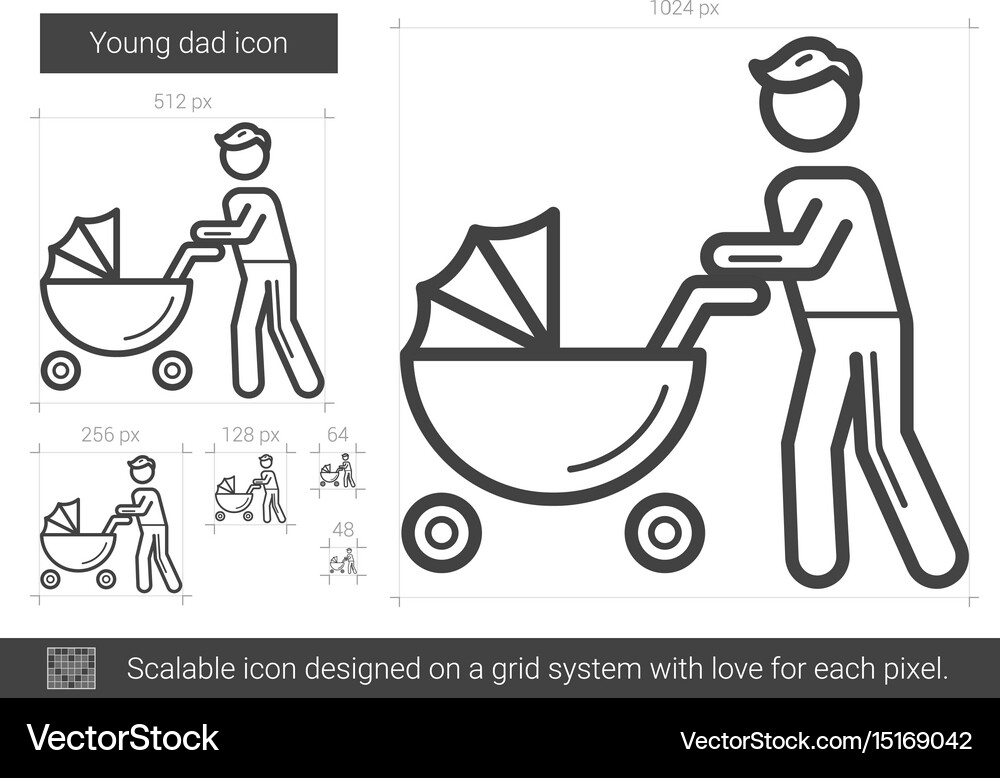 Young dad line icon Royalty Free Vector Image - VectorStock