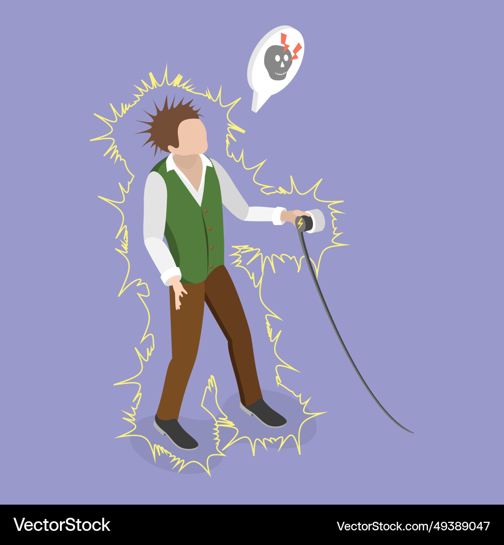 3d isometric flat of electric Royalty Free Vector Image