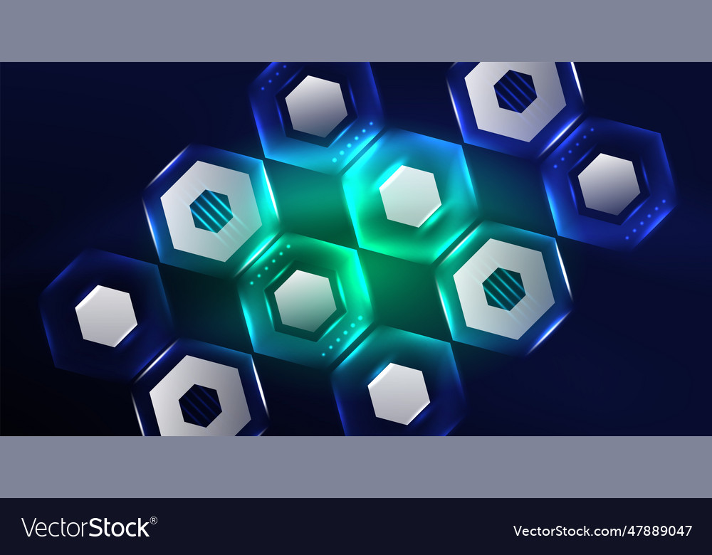 Abstract background neon hexagon Royalty Free Vector Image