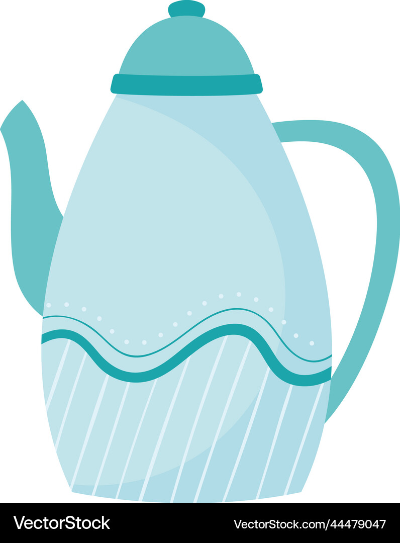 Blue teapot utensil Royalty Free Vector Image - VectorStock