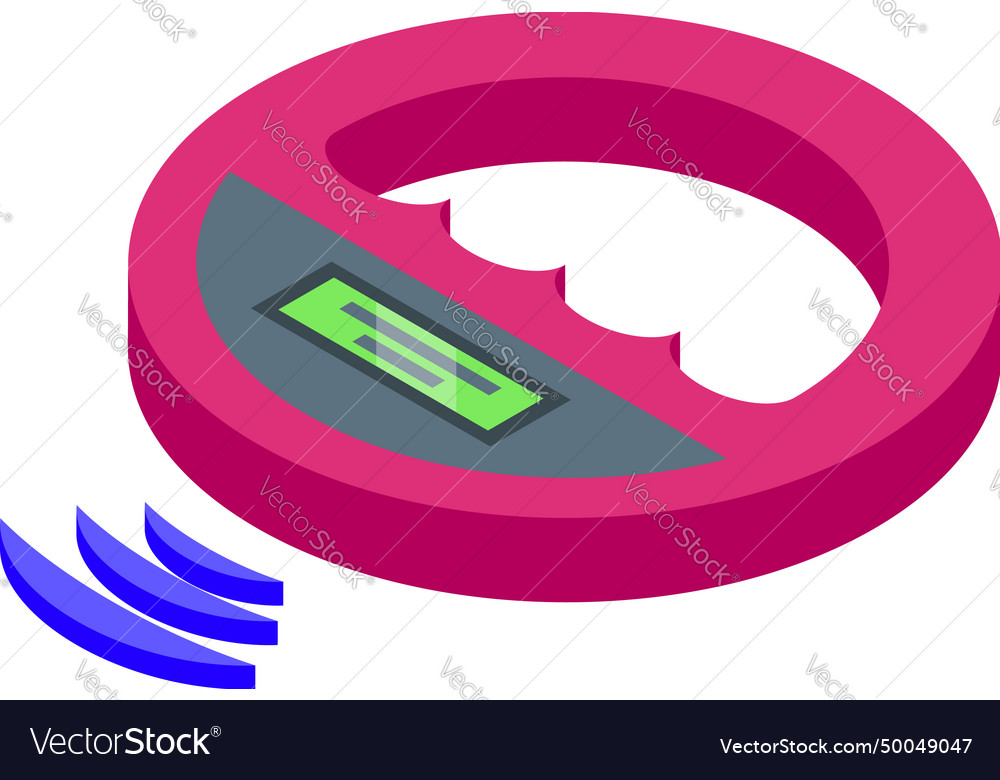 Id chip reader icon isometric microchip Royalty Free Vector